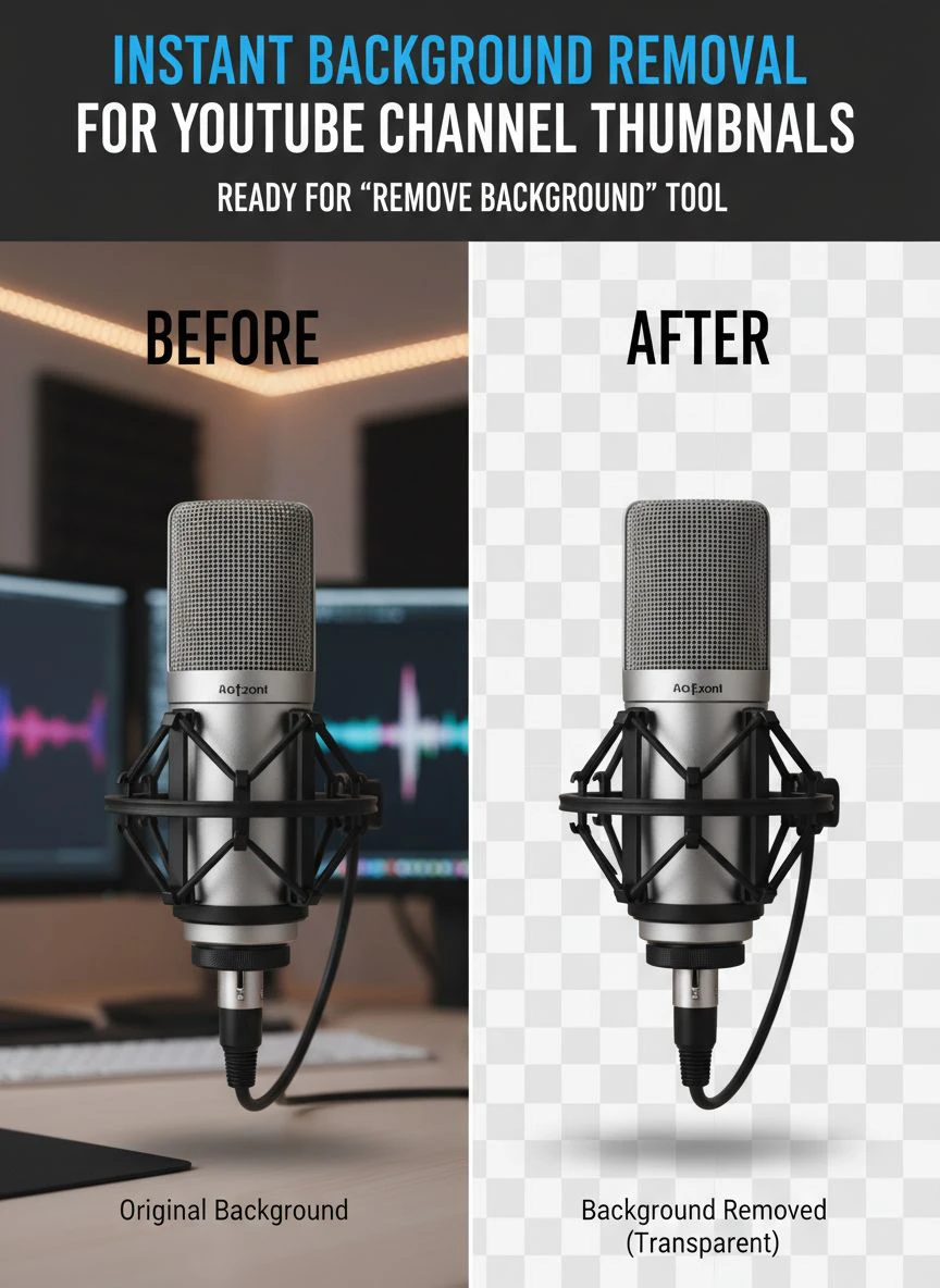 Instant Background Removal for YouTube Channel Thumbnails How To Use AI ...