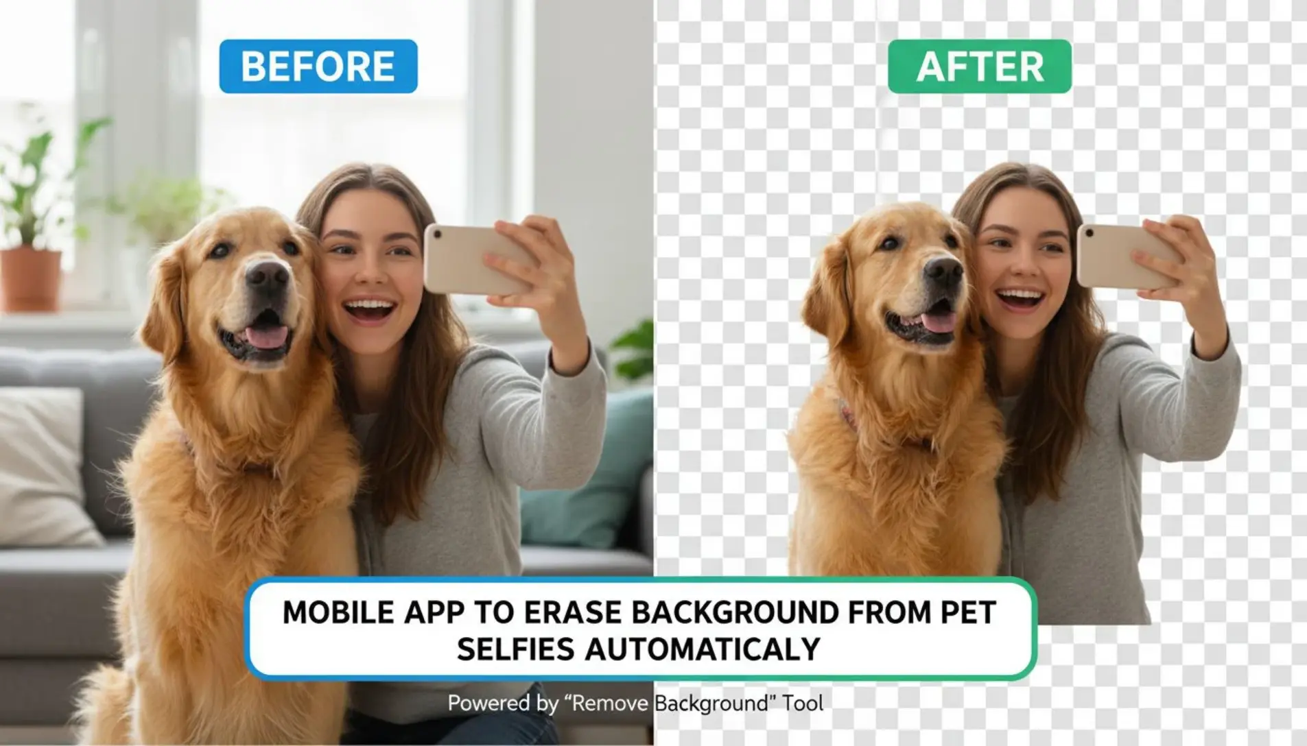 Mobile App to Erase Background from Pet Selfies Automatically: Best AI ...